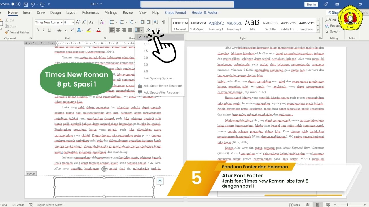 Tutorial Membuat Footer Karya Ilmiah UPNVJ 2022 - YouTube