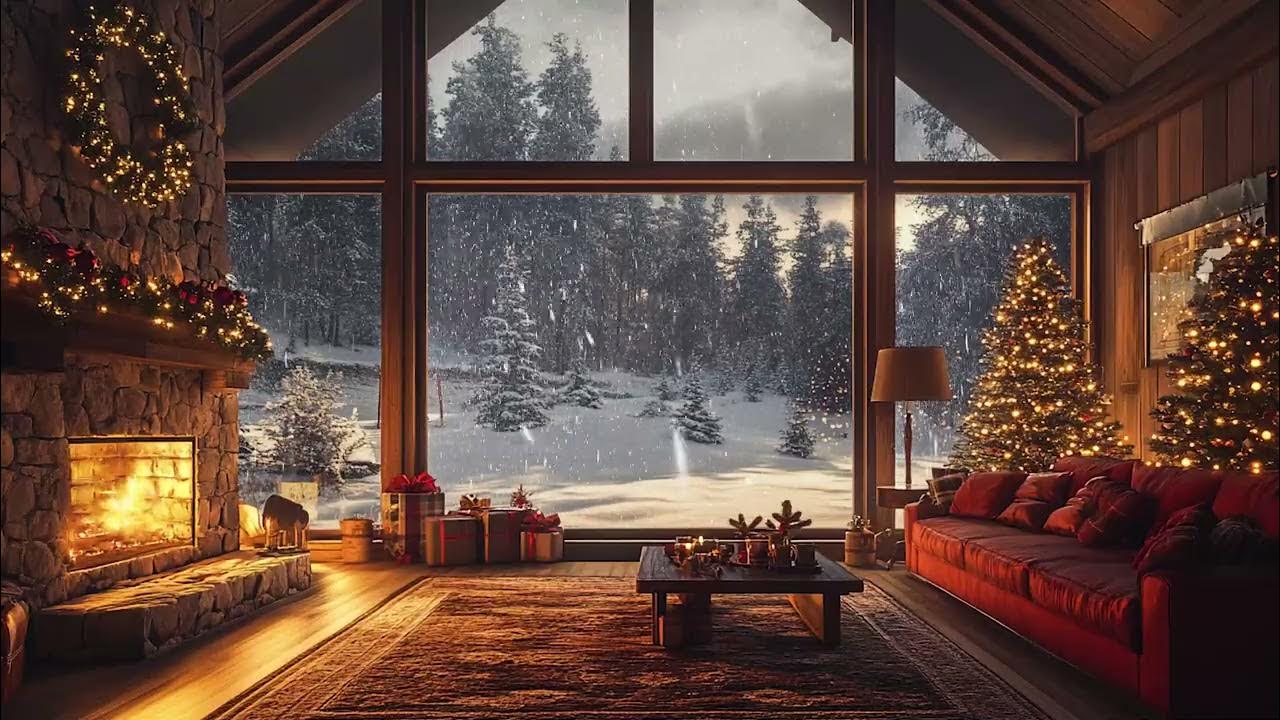 Cozy Winter Ambience of Peaceful December - Deep Sleep with Blizzard and Fireplace Sounds - Snow ...