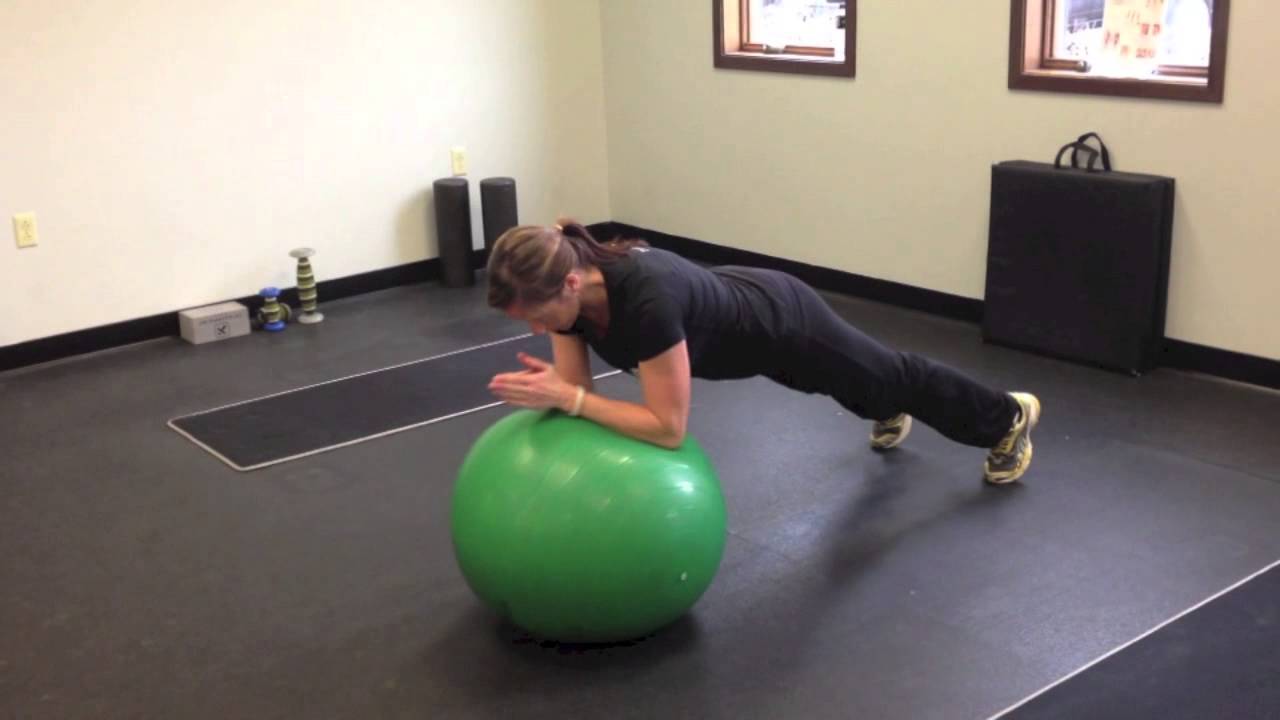 Plank Roll Outs from toes (w/ball) - YouTube