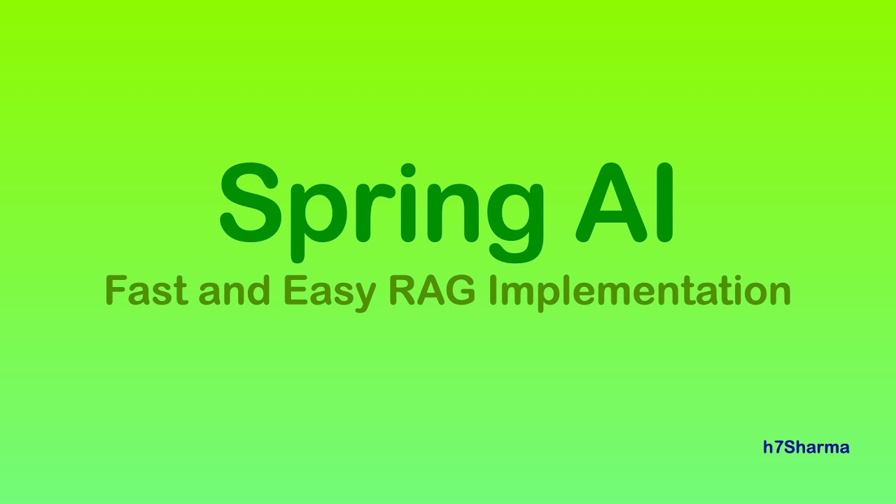 SpringAI: Fast and Easy RAG Implementation - YouTube