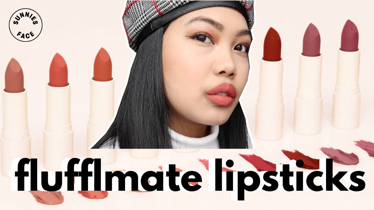 SUNNIES FACE FLUFFMATE LIPSTICK SWATCHES - YouTube