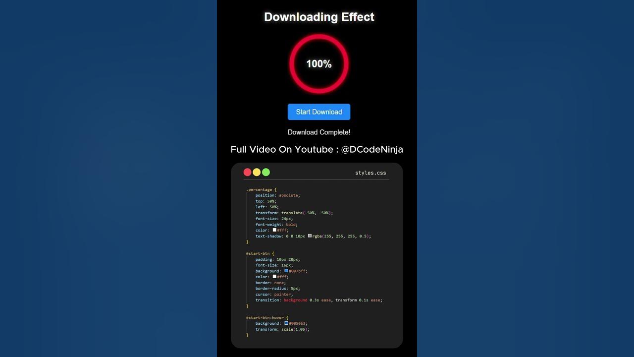 How to Create a Downloading Animation in HTML | DCodeNinja #coding #programming - YouTube