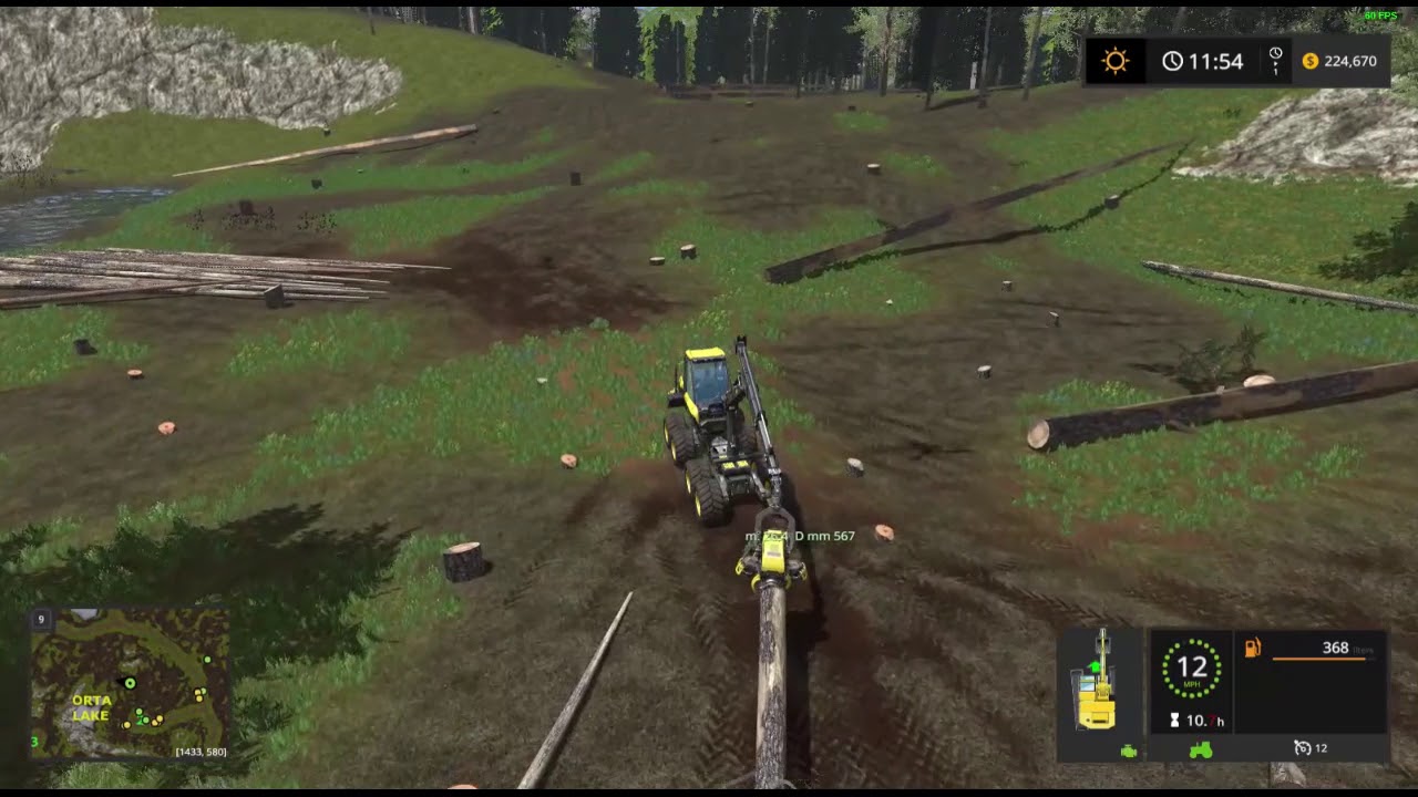 Farming Simulator 17 buncher delimber - YouTube