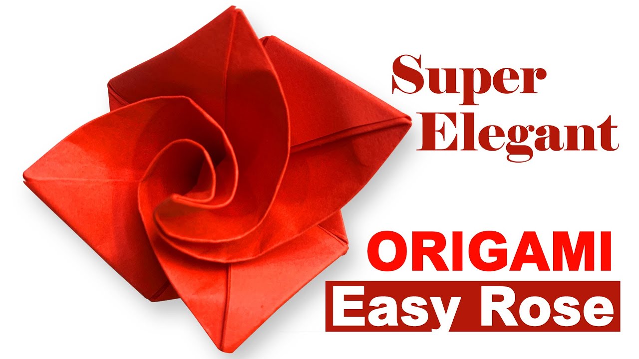 Easy Rose Origami Very Simple Paper Flower ! - YouTube