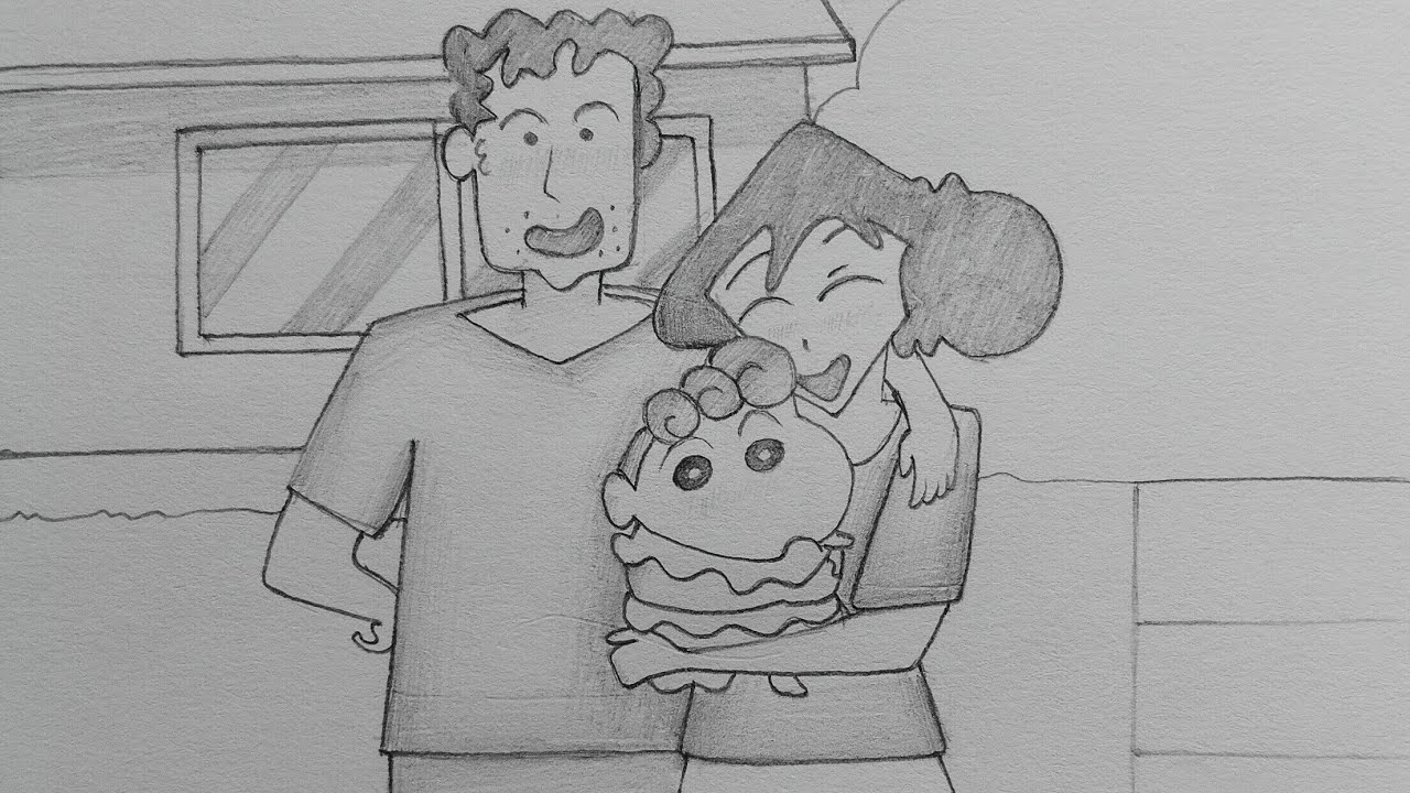How to Draw a Parents with Children: Drawing a happy family - YouTube