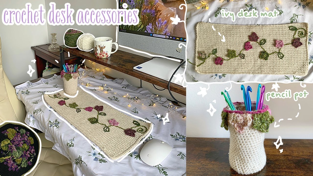 crochet ivy desk accessories🧚🏻 | beginner friendly tutorial ...