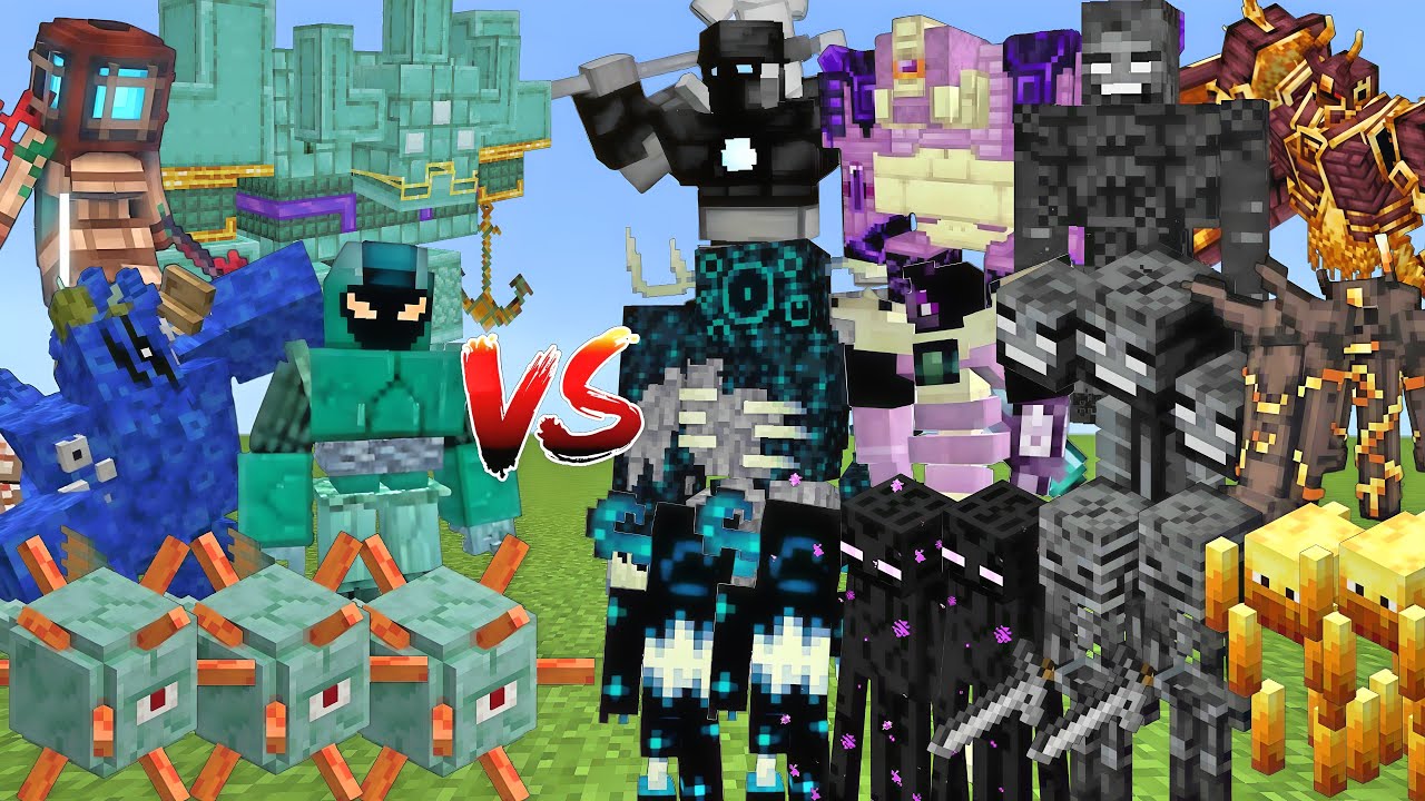 GUARDIAN ALLIANCE Vs WARDEN & ENDERMAN & WITHER SKELETON & BLAZE ...