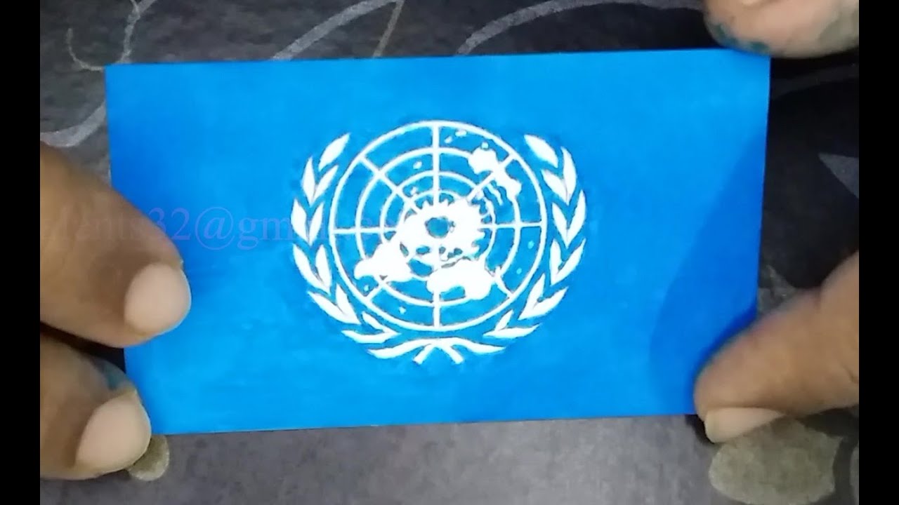 Draw United Nations UN Flag Drapeau Nations Unies Bandera Organización ...