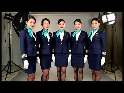 Beautiful Asian Stewardess in Black Stockings #topmodel #stewardess