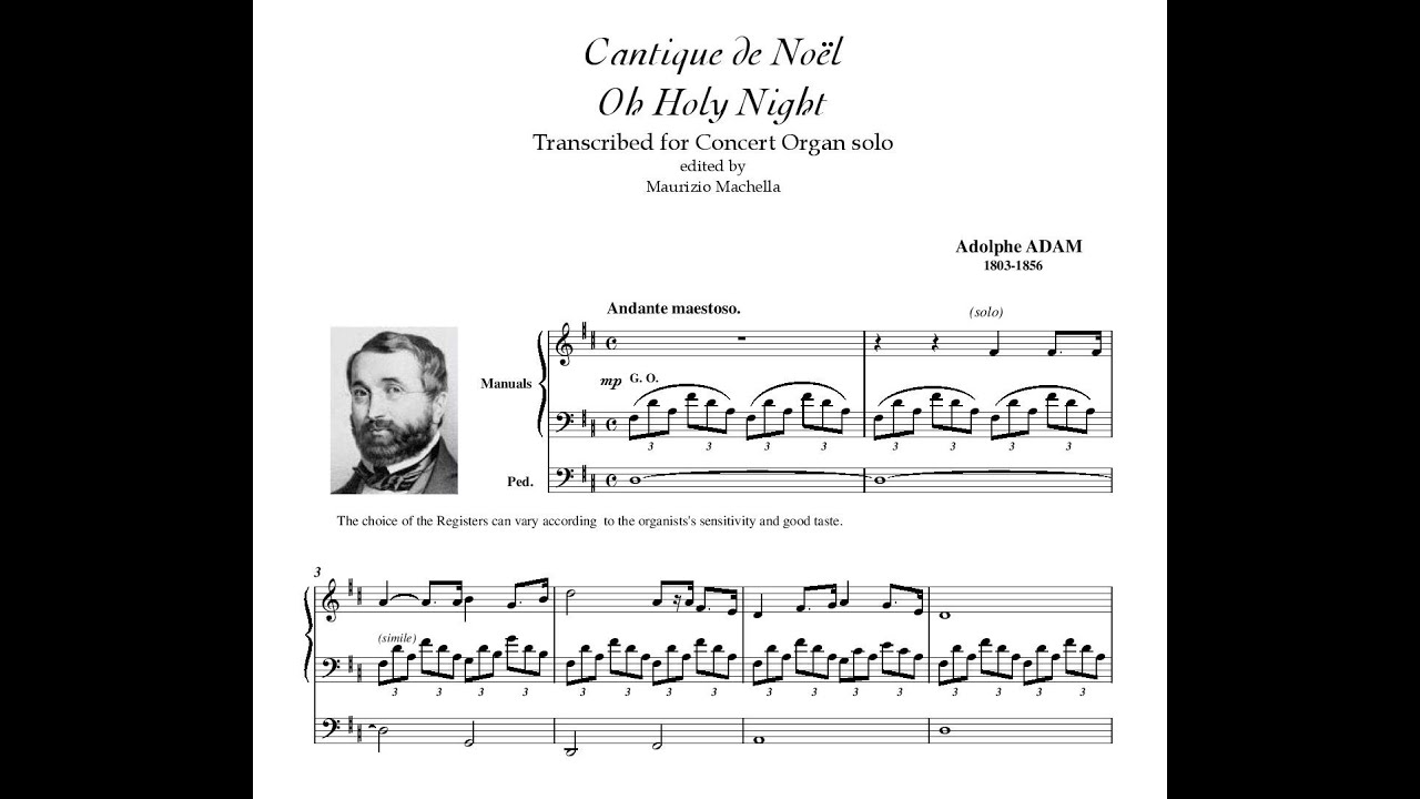 Adolphe Adam (1803-1856): Cantique de Noël (Oh Holy Night) - Organ ...