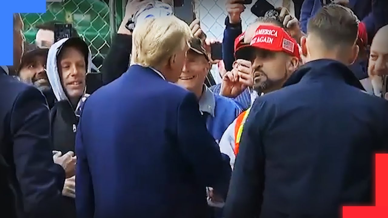 Viral Footage of Trump Mingling with Construction Workers Before ...