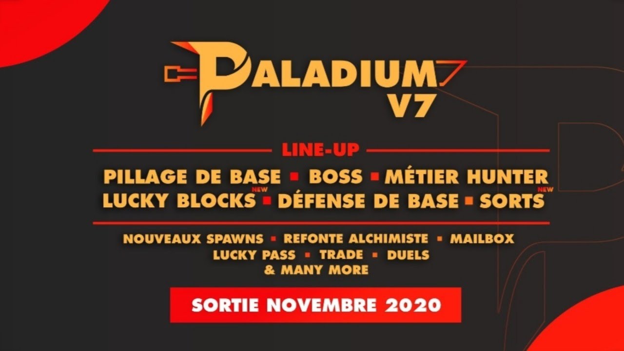 Live d'ouverture de la V7 du serveur Minecraft : Paladium - YouTube