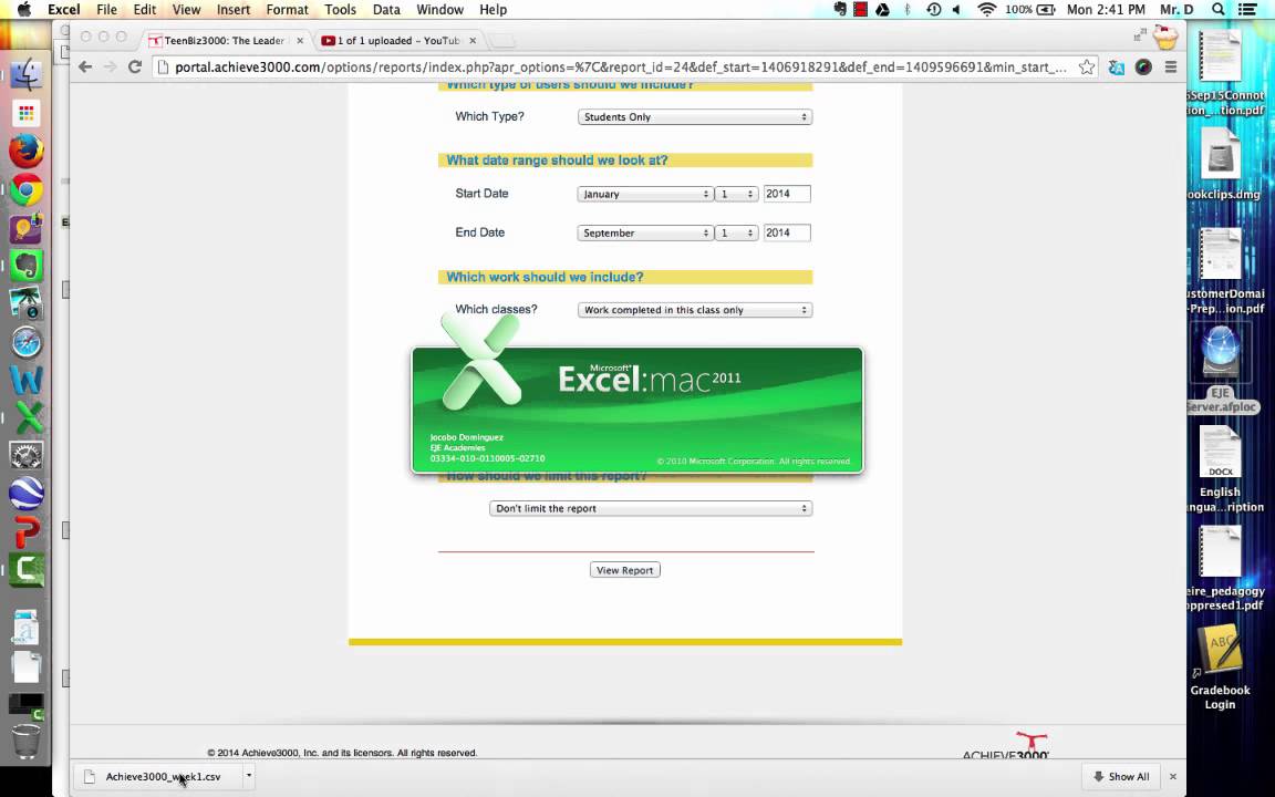 Achieve 3000 Reports - YouTube