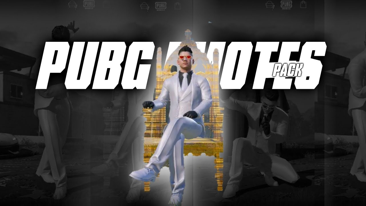 PUBG UNEDITED EMOTES PACK IN WHITE HITMAN SET - PUBG EMOTES CLIPS ...