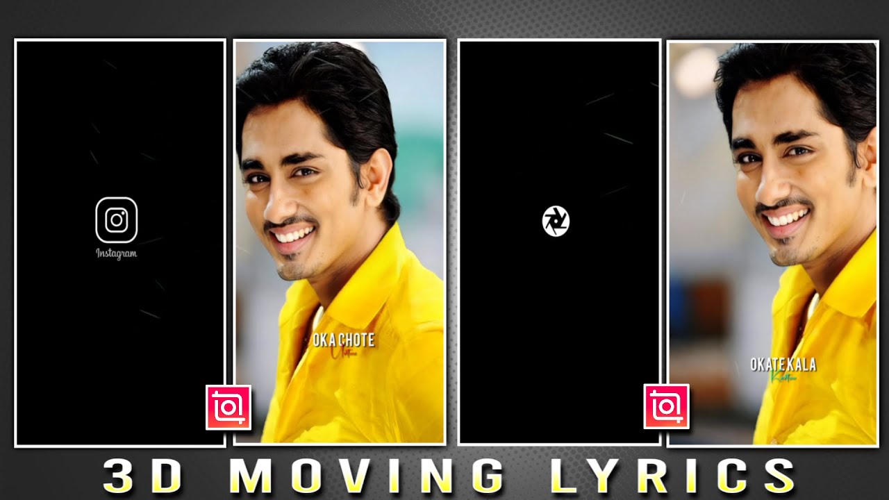 Inshot New Lyrics Video Editing Tutorial Telugu | 3D Moving Lyrics ...