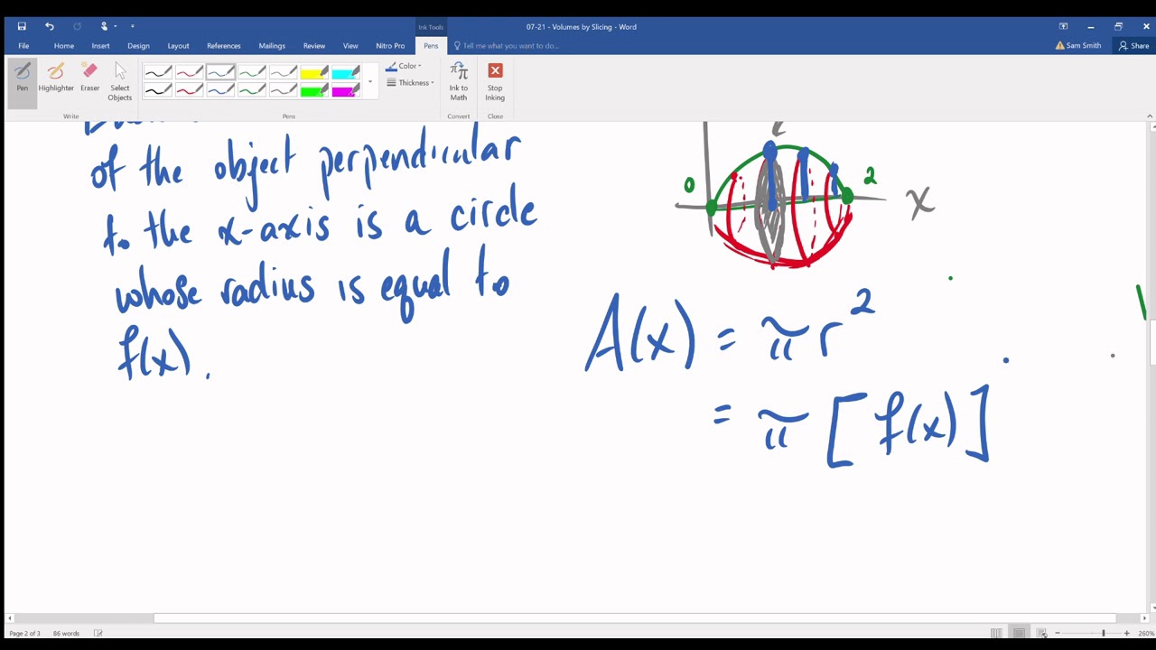 Calculus II - 28 - Intro to Volumes by Discs - YouTube