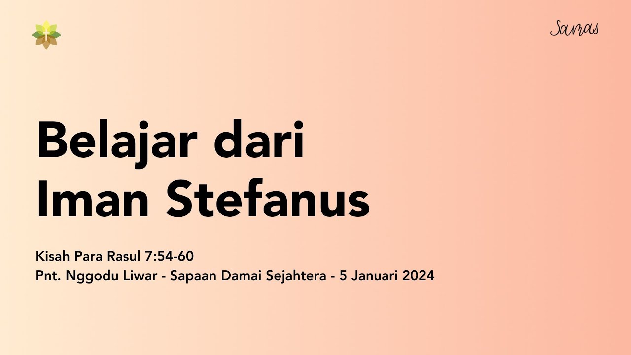 Belajar dari Iman Stefanus - YouTube
