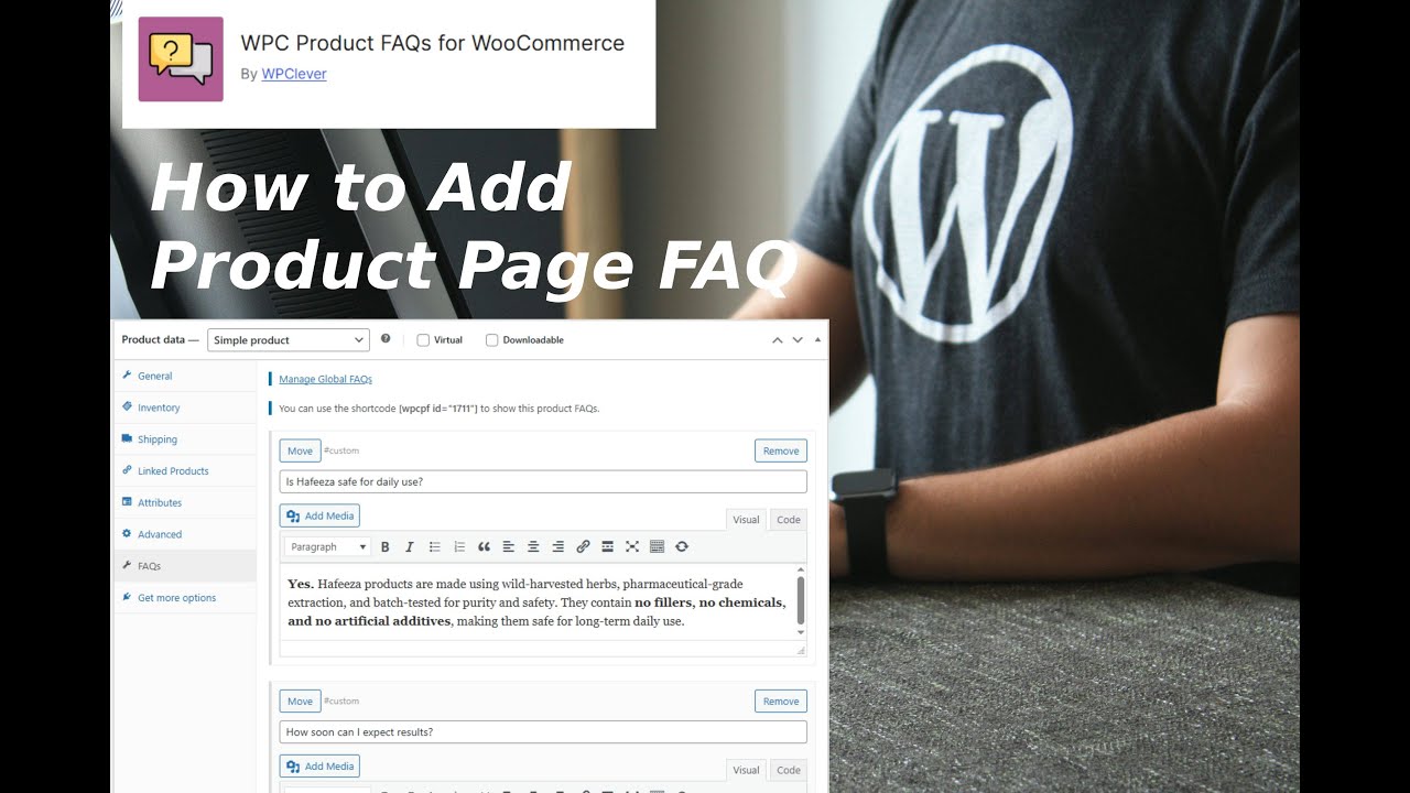How to Add FAQ, Title, Description & Tags in WooCommerce Product Page ...