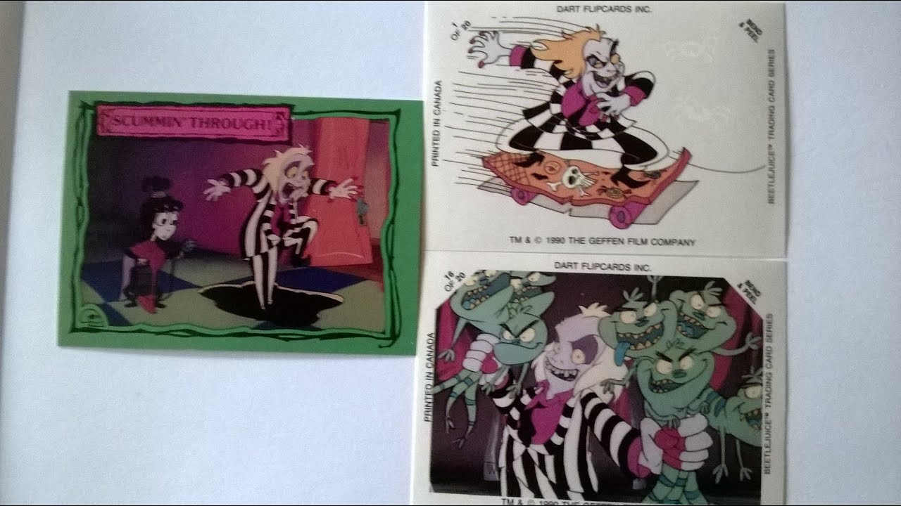 BEETLEJUICE Trading Cards and Glow in the Dark Stickers from Dart 1990 ...