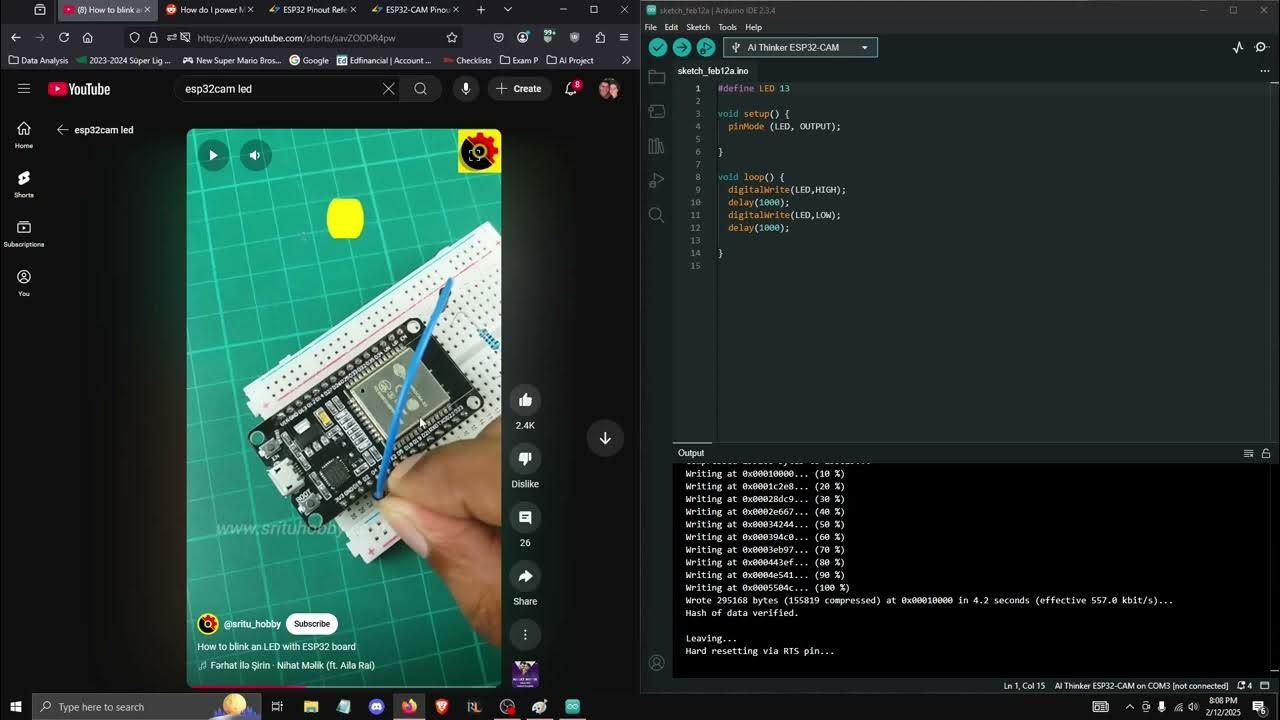 ESP32-CAM and Blinking LED - YouTube