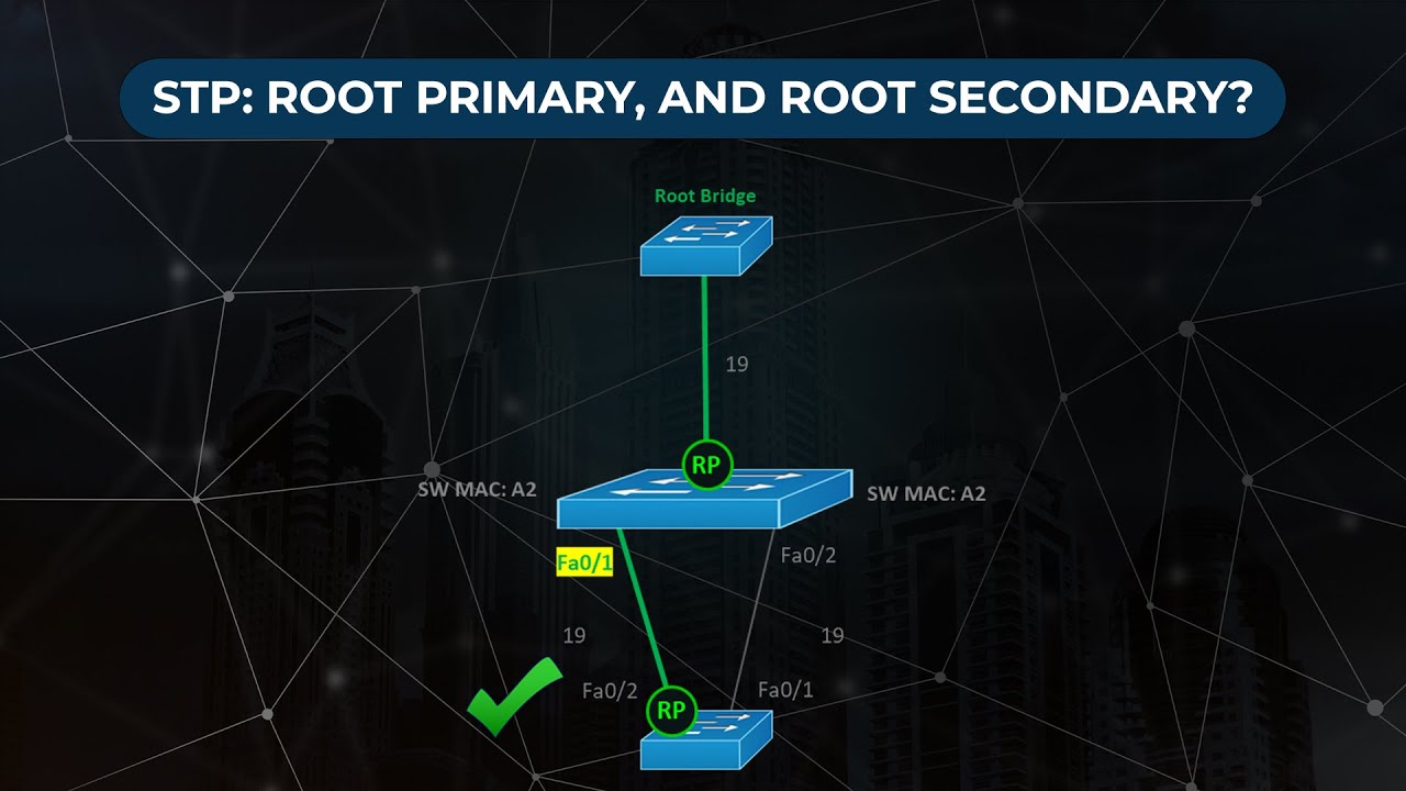 STP : Primary and Secondary Switch Selection For Root Bridge - YouTube