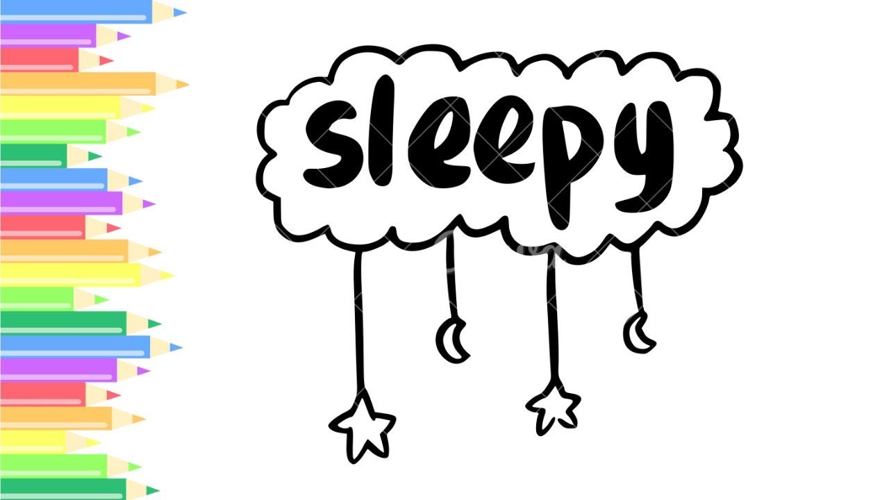 How to draw sleepy night scene| how to draw and color | easy drawing ...