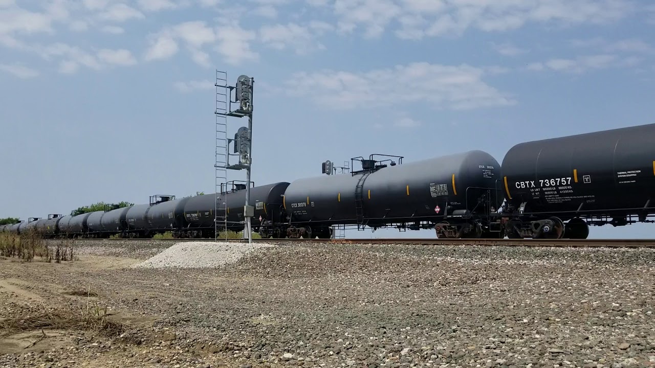 BNSF Oil Can Train August 22, 2018 - YouTube