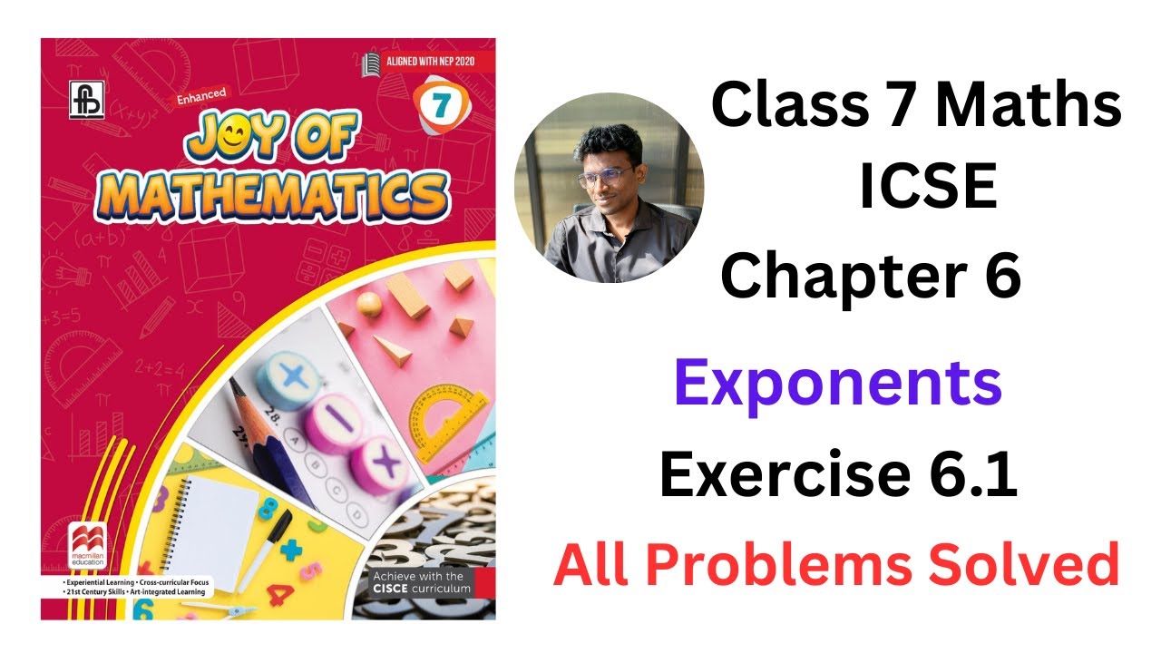 Joy of Maths Class 7 Chapter 6 Exponents Exercise 6.1 - All Problems Solved #icse #exponents ...