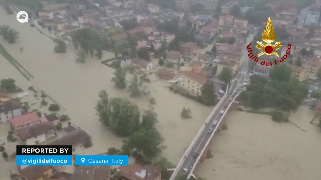 Spectacular floods in Emilia Romagna, Italy. - YouTube