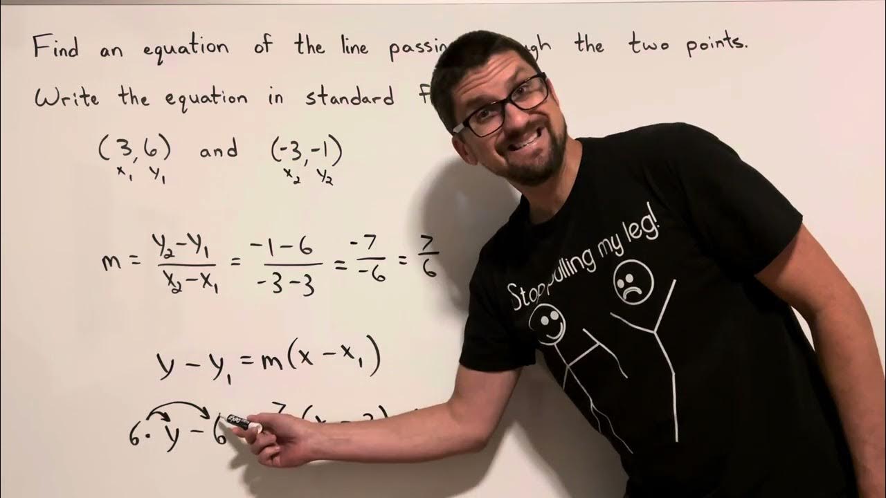 Find an equation of the line passing through two points - YouTube