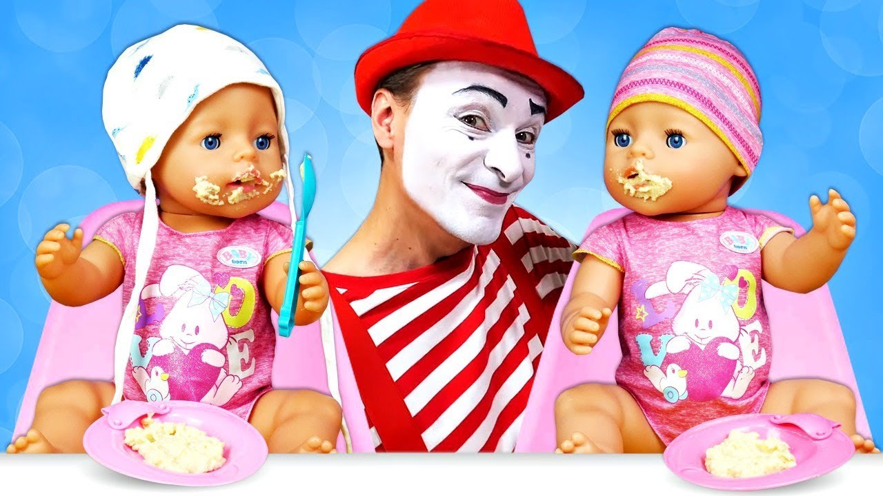 Twin Baby Dolls Morning Routine: Barbie Doll and Feeding Baby Born ...
