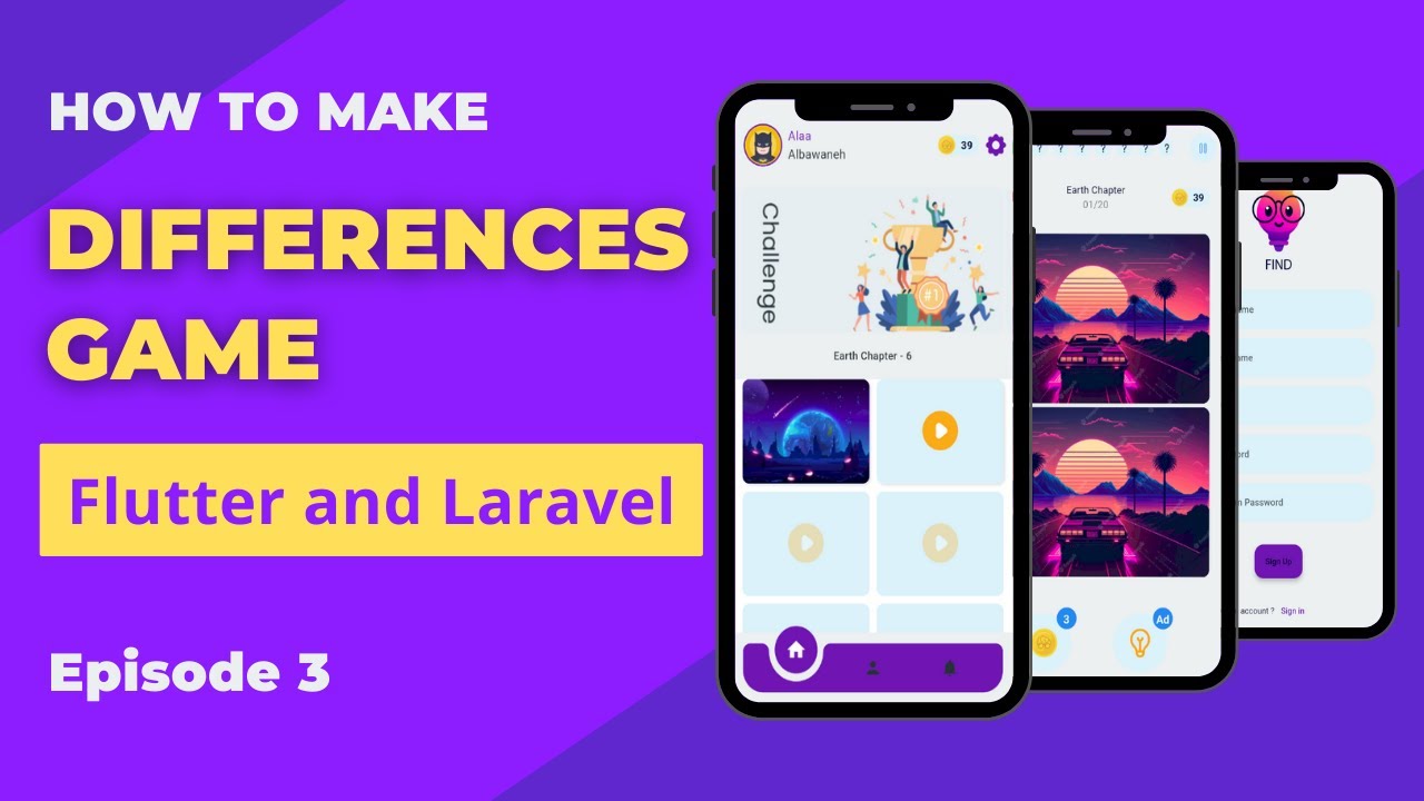 How to make a differences game | Laravel and Flutter | Episode 3 ...