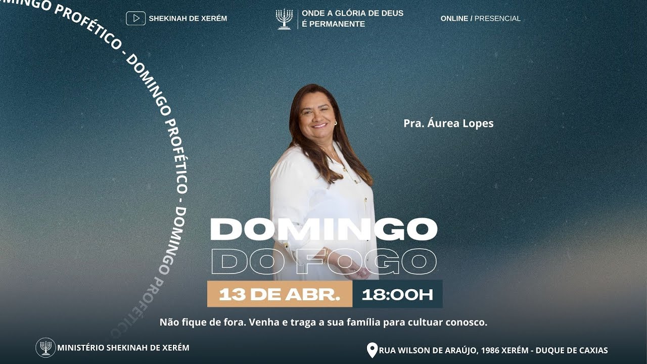 DOMINGO | 13 DE ABRIL DE 2025 | Pra. Áurea Lopes - YouTube