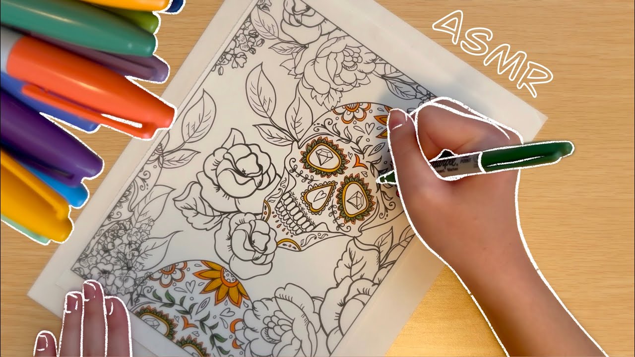 ASMR Calming Coloring with Markers (No Talking) - YouTube