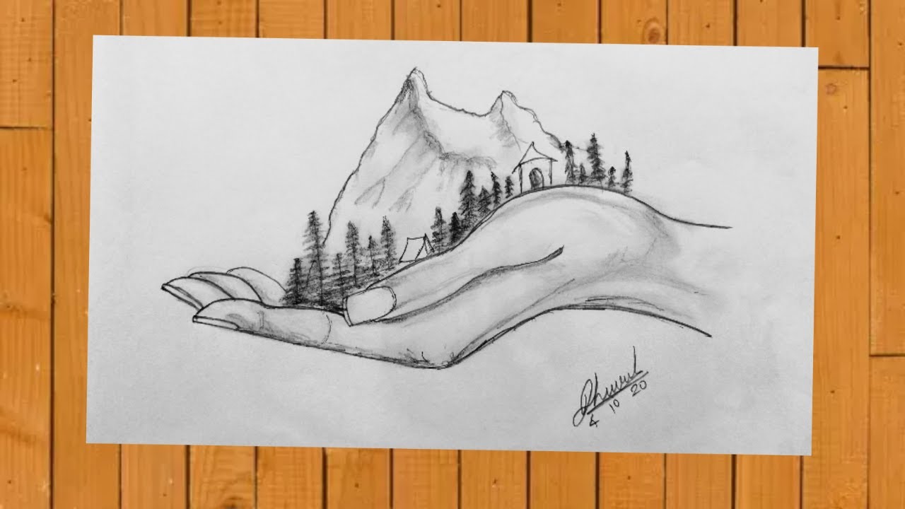 Nature In Hand | Pencil Sketch | DK Art&Drawing - YouTube