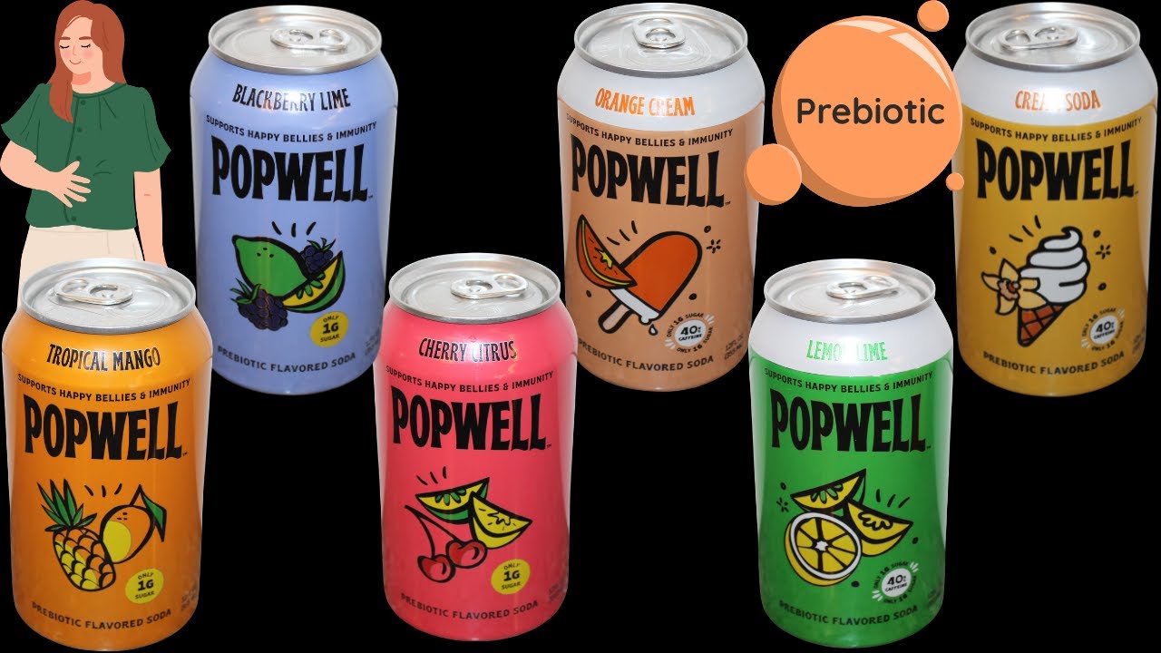Popwell Soda: Tropical Mango, Blackberry Lime, Cherry Citrus, Orange ...