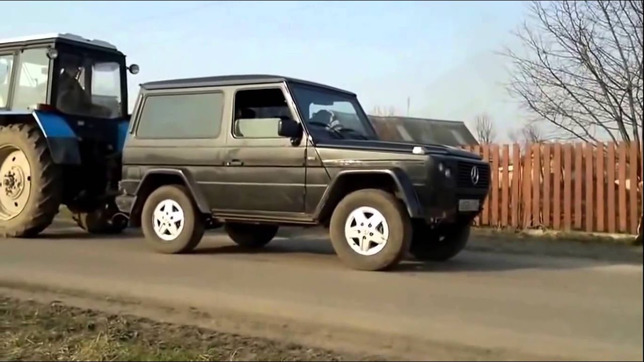 Mercedes G class vs tractor 2014 - YouTube