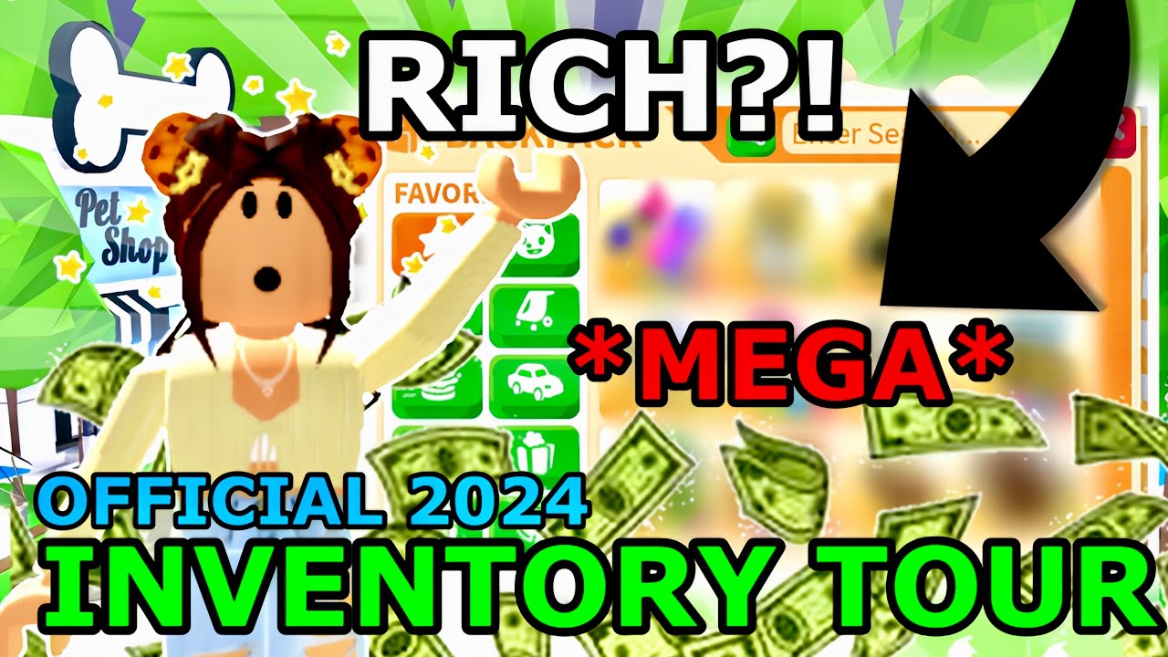 MY *MEGA INVENTORY TOUR* IN ADOPT ME! (RICH?!!) - YouTube