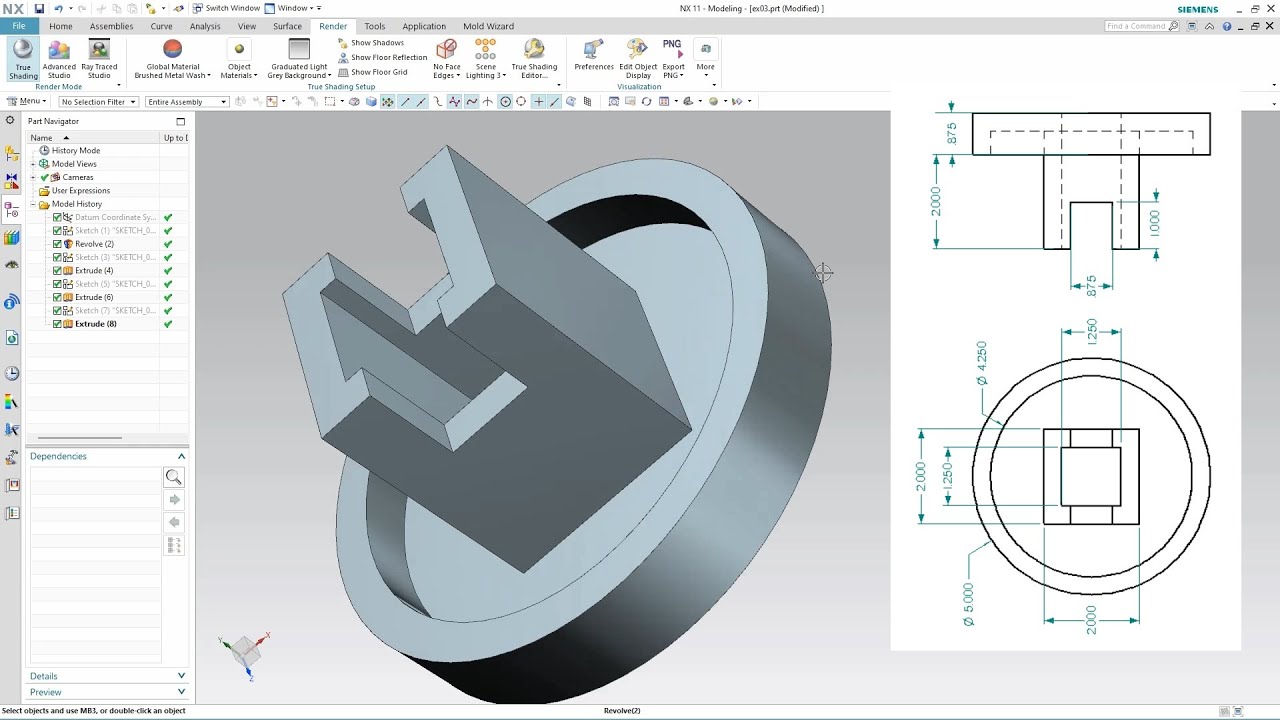 NX Training Exercises Tutorial - 3 - YouTube