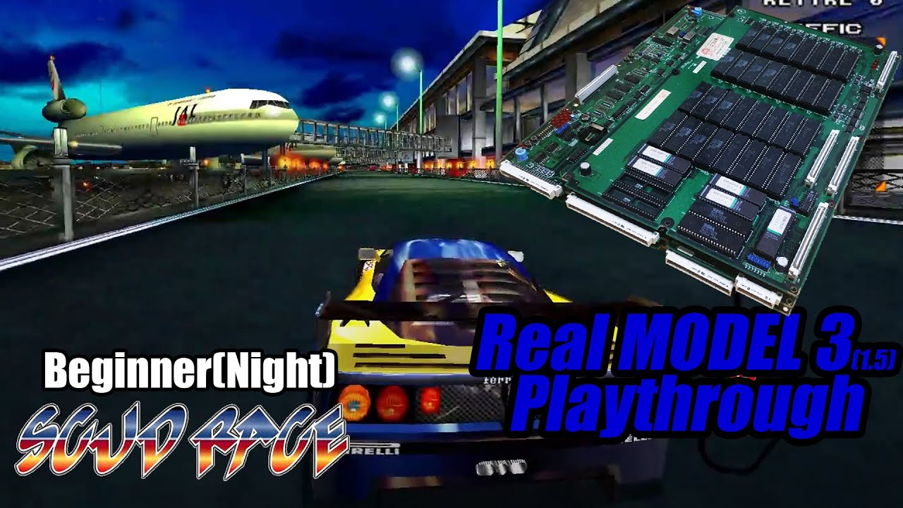 SEGA SCUD RACE Plus - Real MODEL 3 (1.5) - Beginner(Night) - YouTube