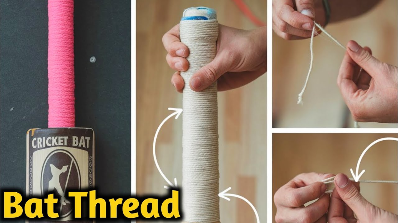 How To Put Thread on Cricket Bat Handle || How To Apply Thread On ...