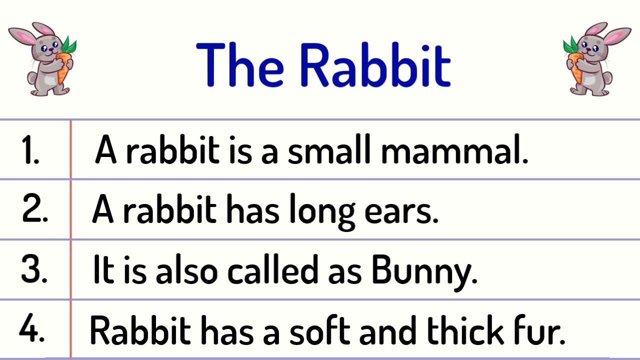 The Rabbit Essay 10 Lines || The Rabbit Essay in English - YouTube