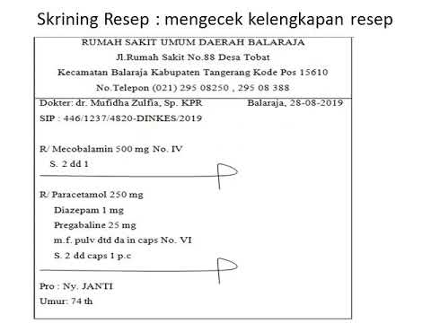 Mapel Pelayanan Farmasi - Skrining Resep - YouTube