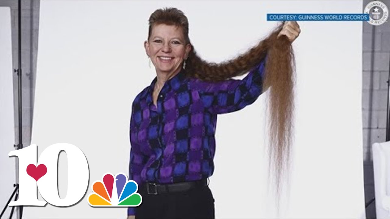 Knoxville woman receives world record for longest mullet - YouTube