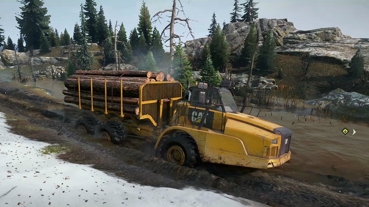 Logging with Caterpillar 745C I Snowrunner Season 11 - YouTube