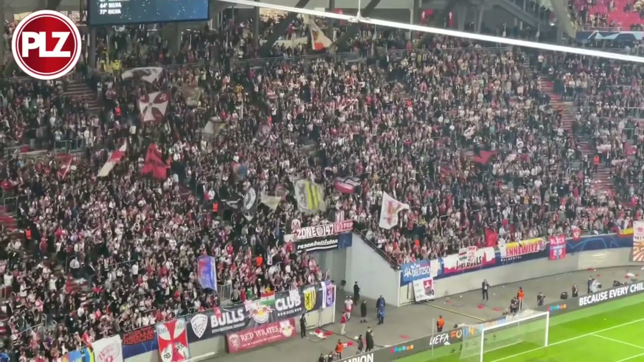 SOUND ON! RB Leipzig fans celebrate after Celtic win - YouTube
