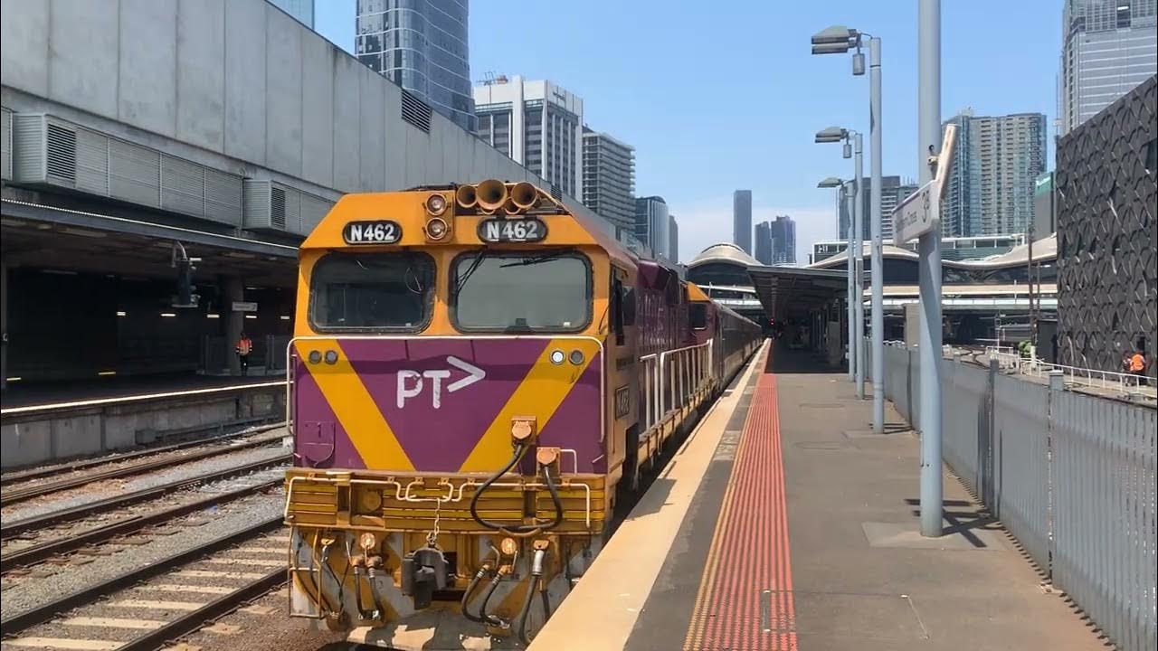 V/Line N462 City of Shepparton Departing Southern Cross Station to Warrnambool Leslie RS5T HORN ...