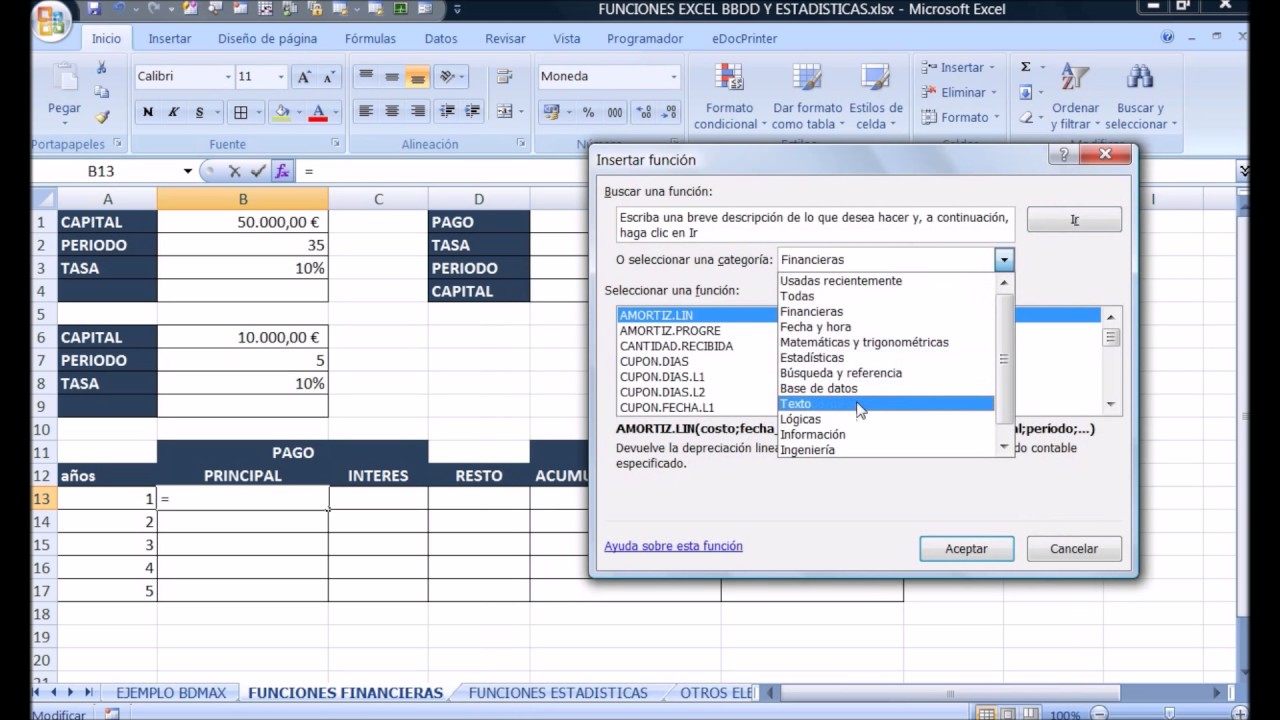 Curso De Excel Medio Funciones Financieras En Excel Youtube