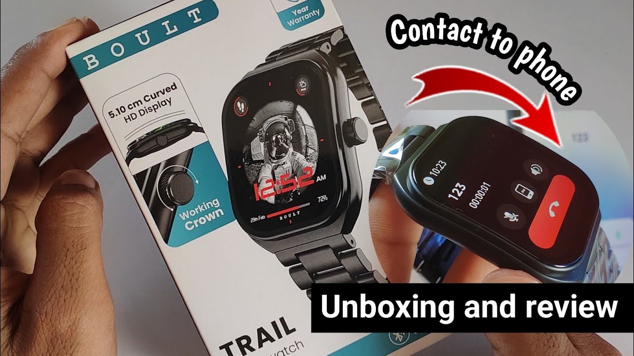 Boult trail curved watch unboxing and review|boult trail 2.01 3d curved ...