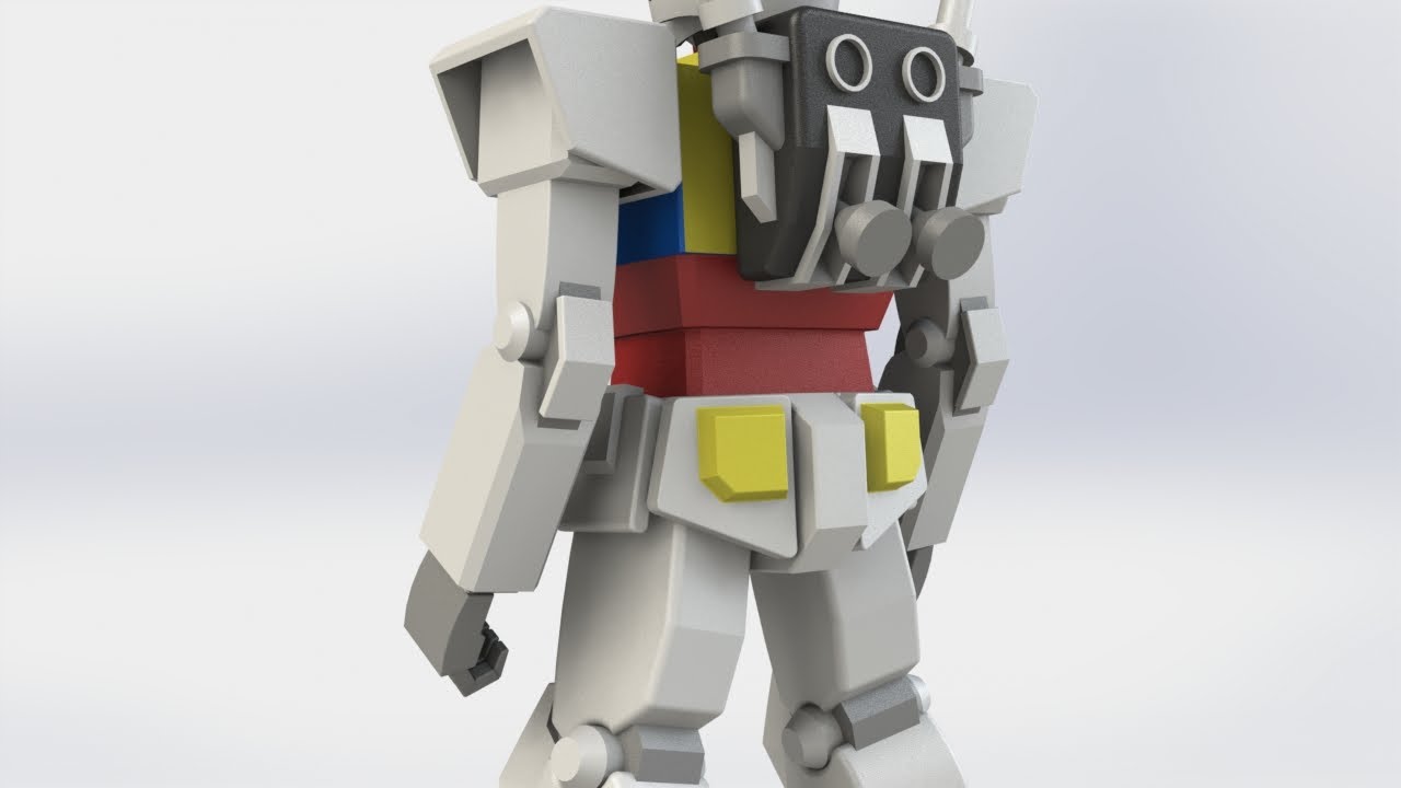 Solidworks: robot GUNDAM - back - YouTube